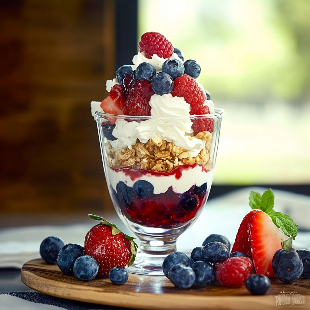 Red White and Blue Berry Parfait