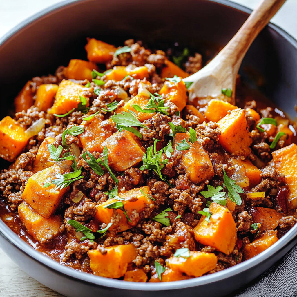 Ground Beef and Sweet Potato Bake
