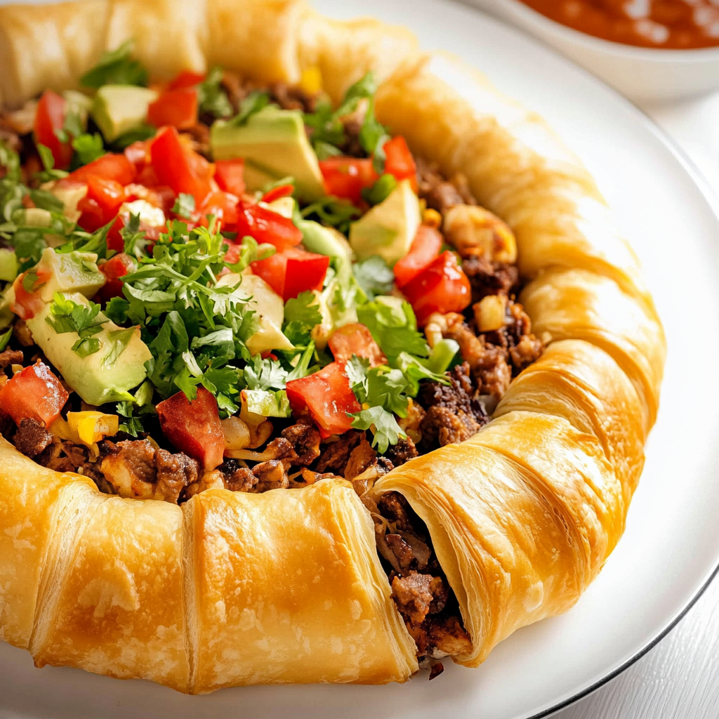 Delicious Taco Ring with Crescent Rolls